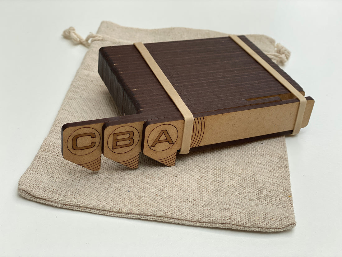 Schallplatten ABC/Register mit Untersetzer – CBA-Audio